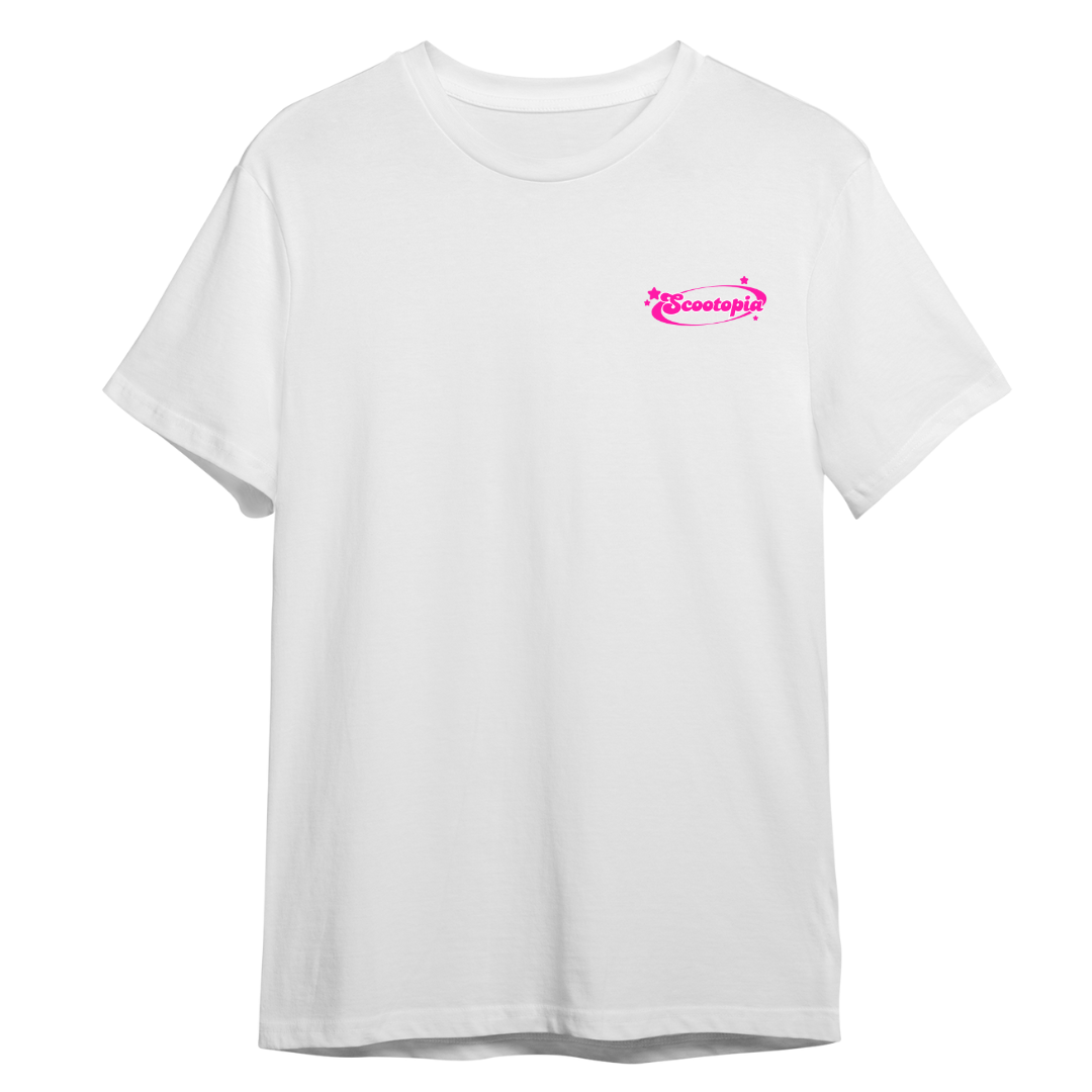 White/Pink Plasma Tee – Scootopia